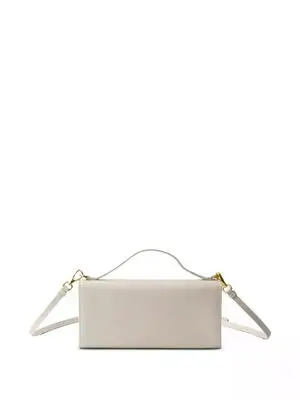 Prada Saffiano Leather Wallet With Shoulder Strap - Neutrals