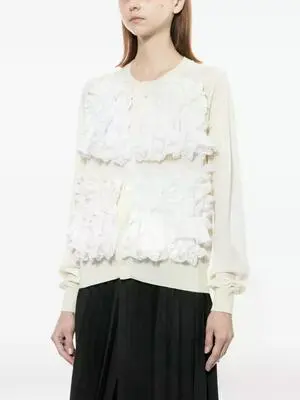 Comme Des Garçons Floral-embroidered Cardigan