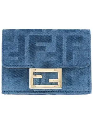 Fendi Micro Trifold Wallet - Blue