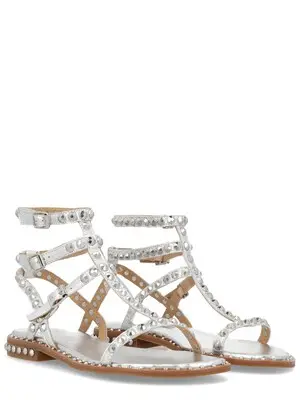 Ash Studded Gladiator Sandals - Silver