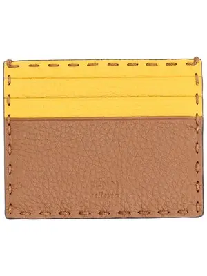 Fendi Leather Card Holder - Brown