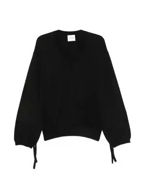 NUDE Tie-cuff V-neck Sweater