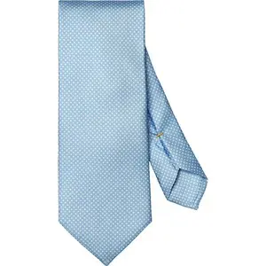 Eton Polka Dot Silk Neck Tie - Light Blue