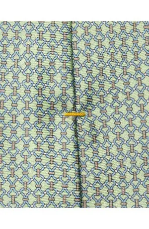 Eton Chain Pattern Silk Neck Tie - Light Green
