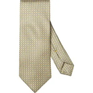 Eton Chain Pattern Silk Neck Tie - Light Yellow