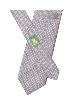 Eton Chain Pattern Silk Neck Tie - Medium Pink