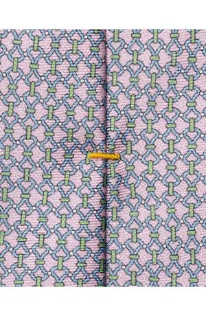 Eton Chain Pattern Silk Neck Tie - Medium Pink