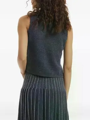 CRUSH COLLECTION Button-front Sleeveless Top