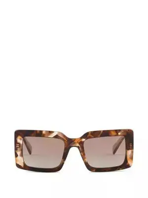 Prada Rectangle Sunglasses With Logo - Brown