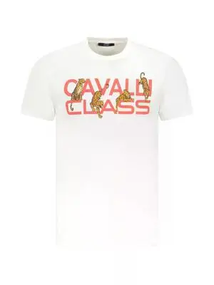 Roberto Cavalli Leopard-print Logo T-shirt - White