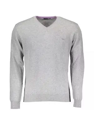 HARMONT & BLAINE V-neck Cotton Sweater - Grey