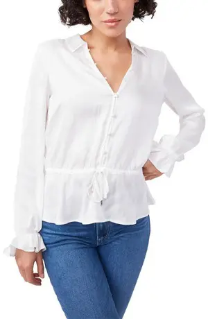 Paige Kendalle Peplum Blouse - White