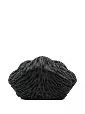 Michael Kors Shelly Shell-shaped Woven Clutch - Black