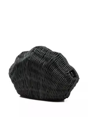 Michael Kors Shelly Shell-shaped Woven Clutch - Black