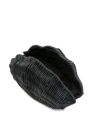 Michael Kors Shelly Shell-shaped Woven Clutch - Black