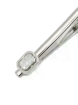 Tateossian Halo Rectangular Crystal-embellished Tie Clip