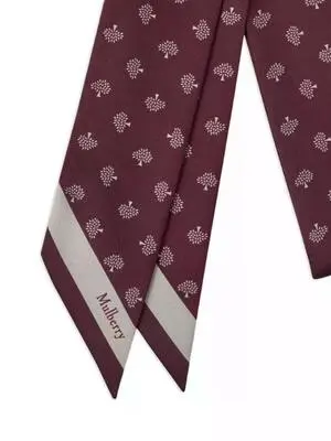 Mulberry Skinny Tree-prints Scarf
