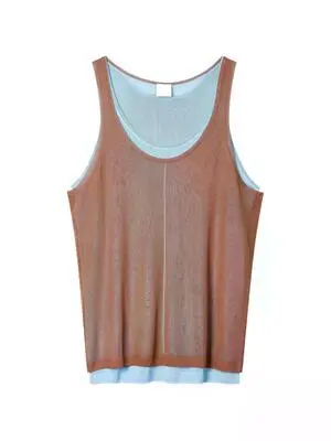 Paul Smith Double-layered Sleeveless Top - Brown
