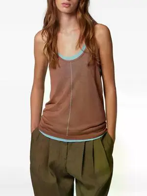 Paul Smith Double-layered Sleeveless Top - Brown
