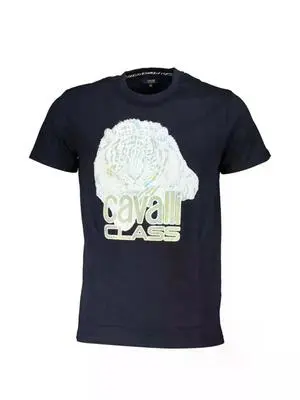 Roberto Cavalli Tiger-print Logo-print T-shirt - Blue