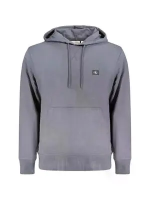 Calvin Klein Cotton Hoodie With Logo Patch - Blue