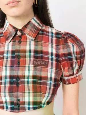 Dsquared2 Checked Puff-sleeve Shirt