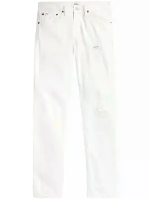 Polo Ralph Lauren Ripped Slim-fit Mid-rise Jeans - Neutrals