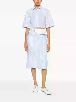 MTL STUDIO Striped Cropped Shirt