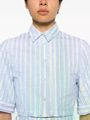 MTL STUDIO Striped Cropped Shirt