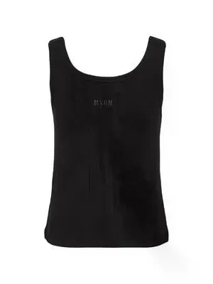 MSGM Button-detail Ribbed Tank Top - Black