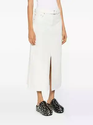 Sacai Belted Front-slit Midi Skirt