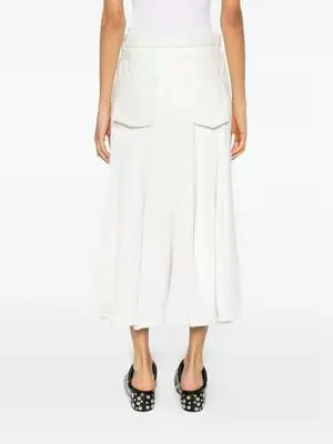 Sacai Belted Front-slit Midi Skirt