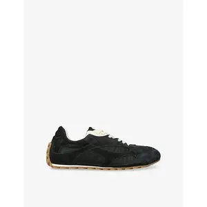 Bottega Veneta Orbit Flash Suede And Nylon Low-top Trainers - Black