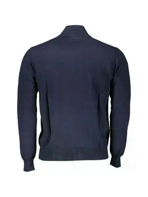 HARMONT & BLAINE Embroidered Half-zip Cotton Sweater - Blue