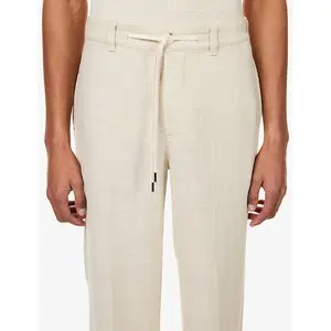 Paige Tiano Straight-leg Linen-blend Trousers