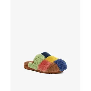 UGG X The Elder Statesman Patchwork Shearling Sliders