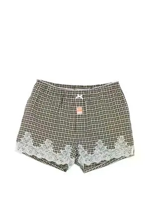 Martine Rose Check Lace-trim Shorts