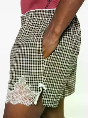 Martine Rose Check Lace-trim Shorts