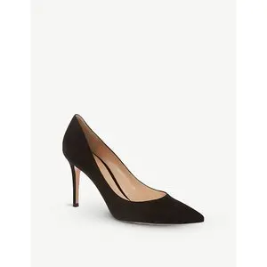 GIANVITO ROSSI Bari 85 Suede Courts - Black
