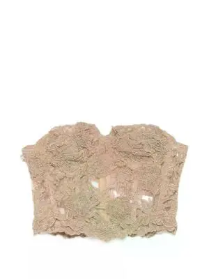 Ermanno Scervino Lace-embroidered Strapless Top - Neutrals