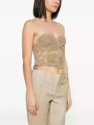 Ermanno Scervino Lace-embroidered Strapless Top