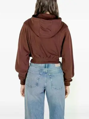 Tommy Hilfiger Cropped Zip-up Hoodie - Brown