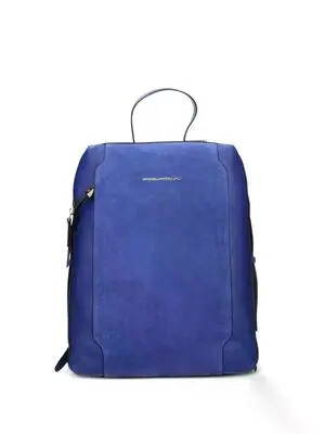 PIQUADRO Leather Suede-paneled Backpack