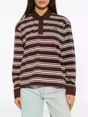 Rag & Bone Striped Long-sleeved Polo Shirt - Brown