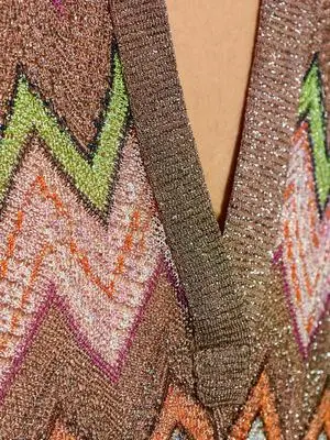 Missoni Zigzag Print V-neck Long Sleeve Dress