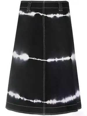 COURREGES 2000s Tie-dye A-line Skirt - Black