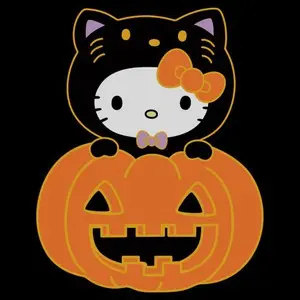 HELLO KITTY Halloween Pumpkin And Kitty T Shirt