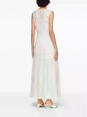 Sandro Lace-band Tiered Maxi Dress - White