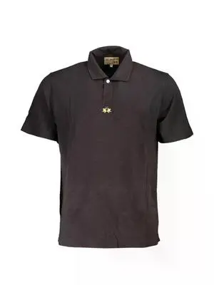 LA MARTINA Logo-embroidered Cotton Polo Shirt - Black