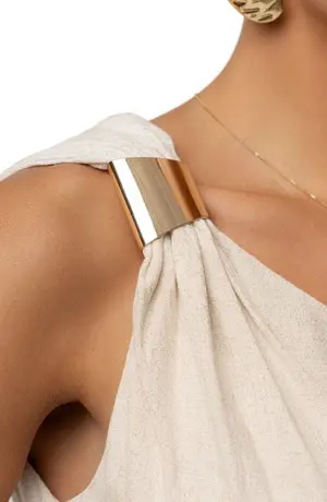 JLUXLABEL Palmera One Shoulder Top - Beige